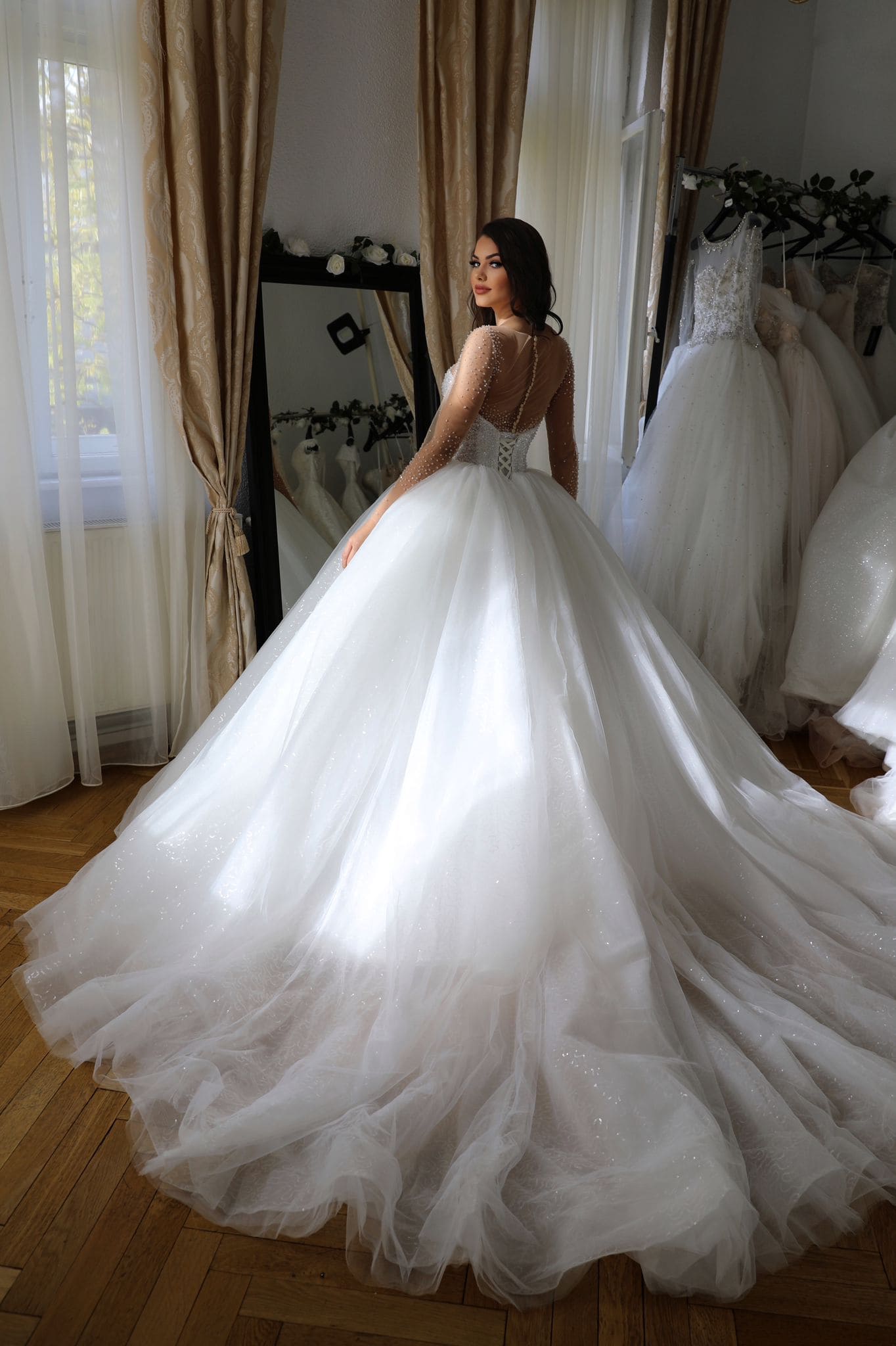 Rochie de mireasa printesa cu sclipici Anemona - Aryanna Karen